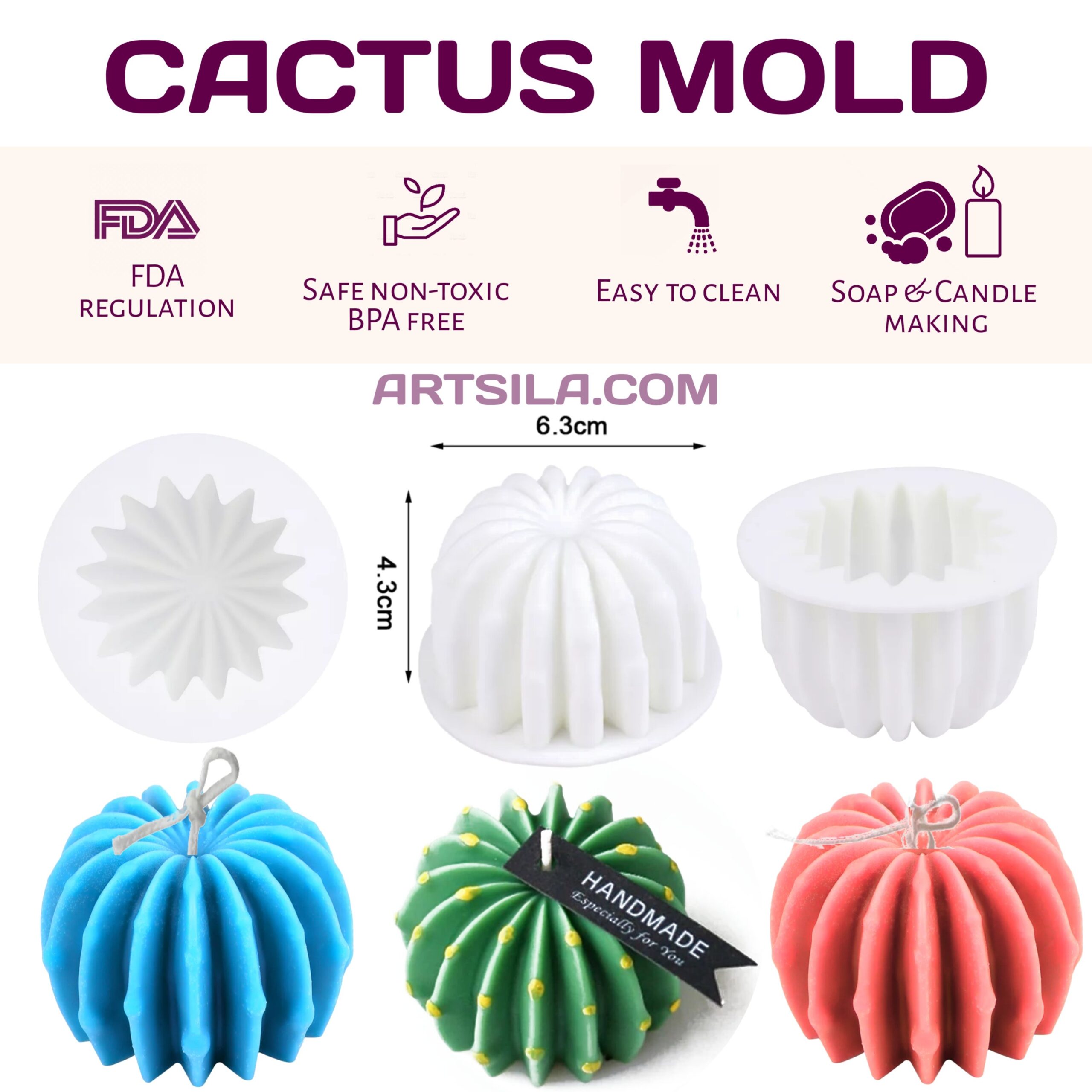Wave Pillar Candle Mold – Artsila